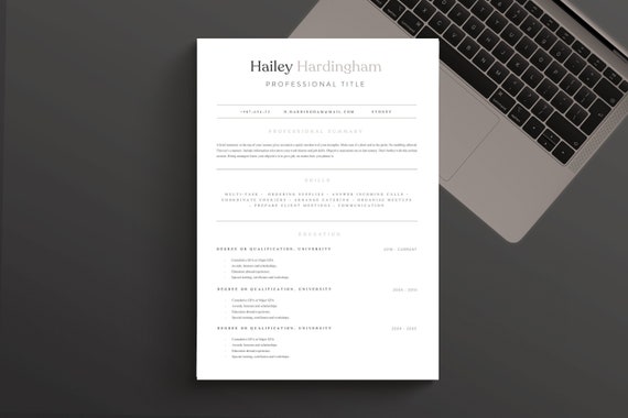 Digital Resume Template for Microsoft Word 100% ATS - Etsy