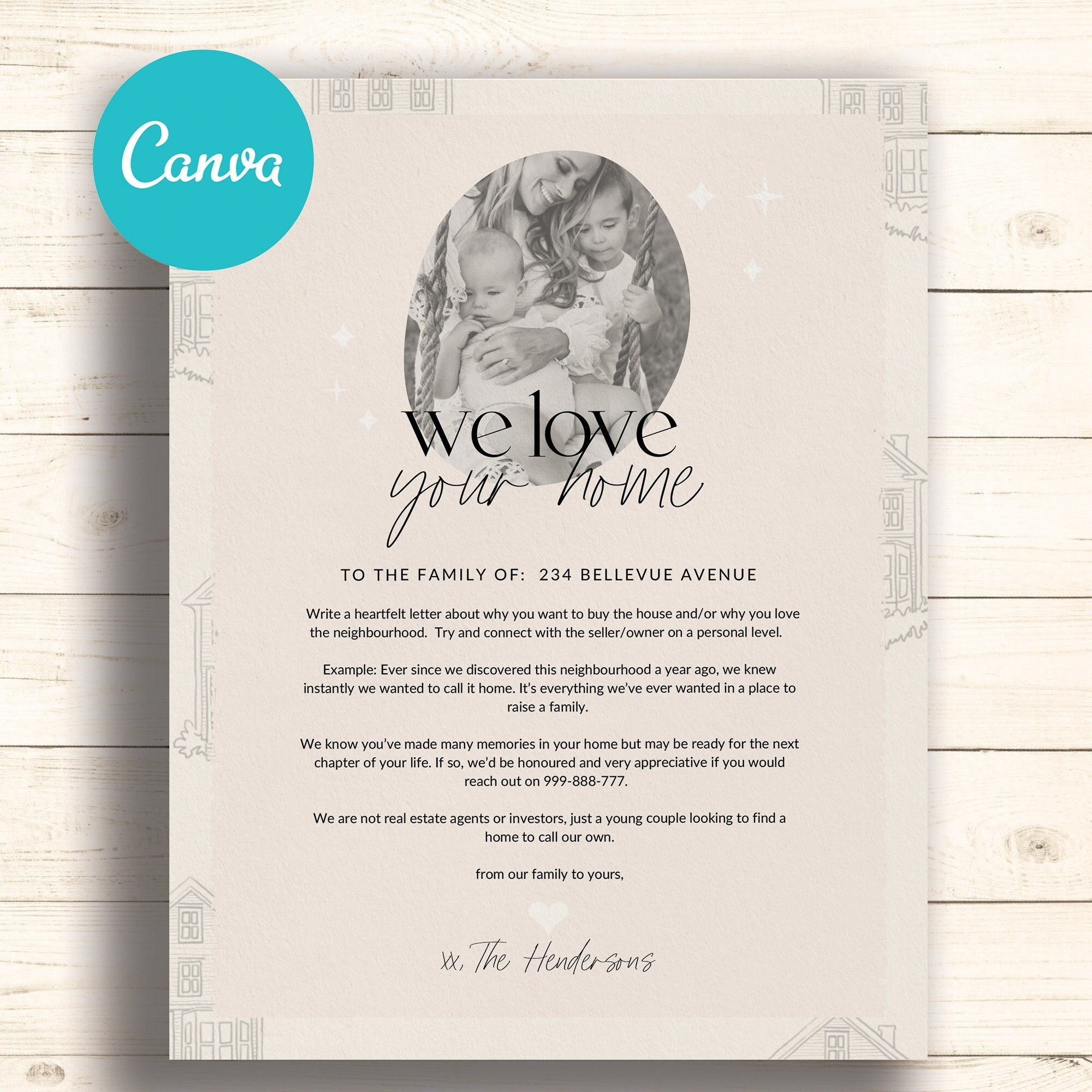 Editable Home Buyer Letter Template for Microsoft Word | Family House ...