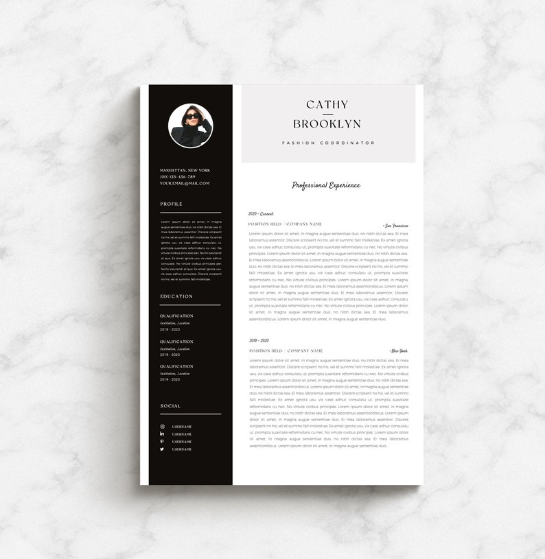 Resume Template 3 Page CV Template Cover Letter for MS Word Instant ...