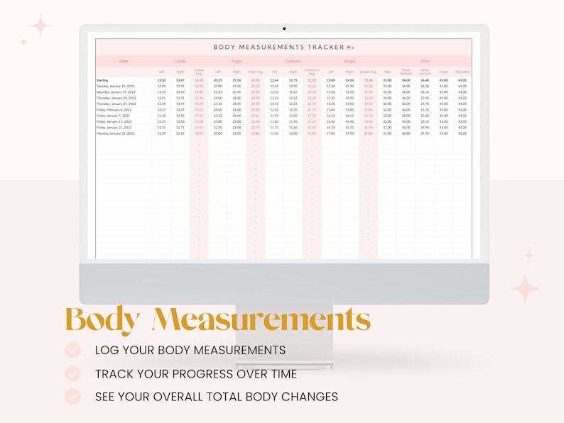 Weight Loss & Fitness Tracker Spreadsheet for Google Sheets | Habit ...