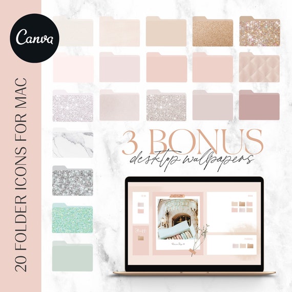 Cute Desktop Folder Icons for Mac & Windows Pretty Girly - Etsy