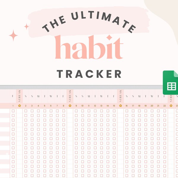 Cute Habit Tracker Spreadsheet - Etsy
