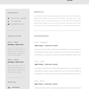 Resume and Cover Letter Template | "greyscale" Instant Digital Download ...