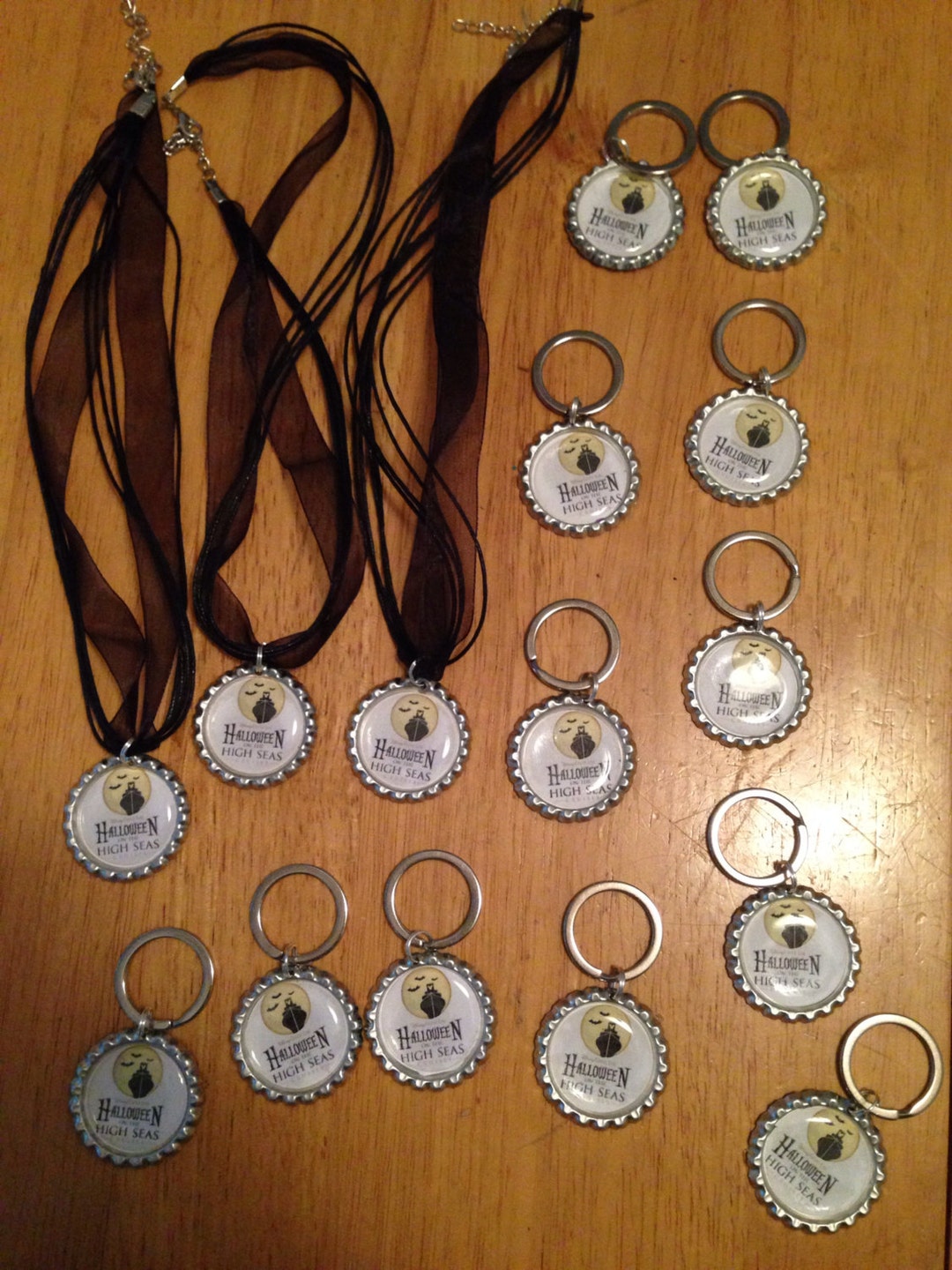 DCL Halloween on the High Seas Key Chains and Necklaces Bottlecap Style ...