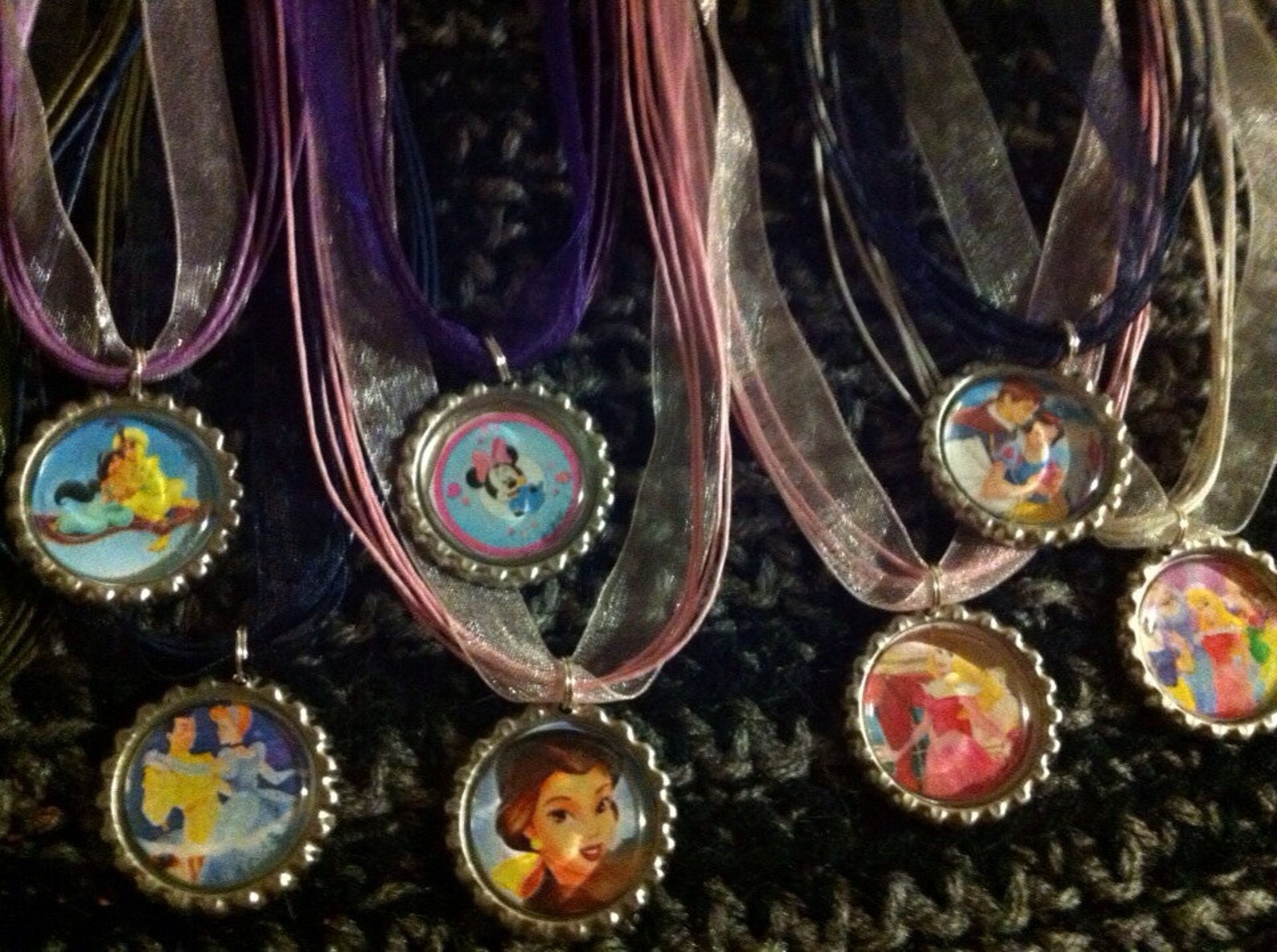 17 Assorted Disney Princess Bottle Cap Necklaces Great Party - Etsy