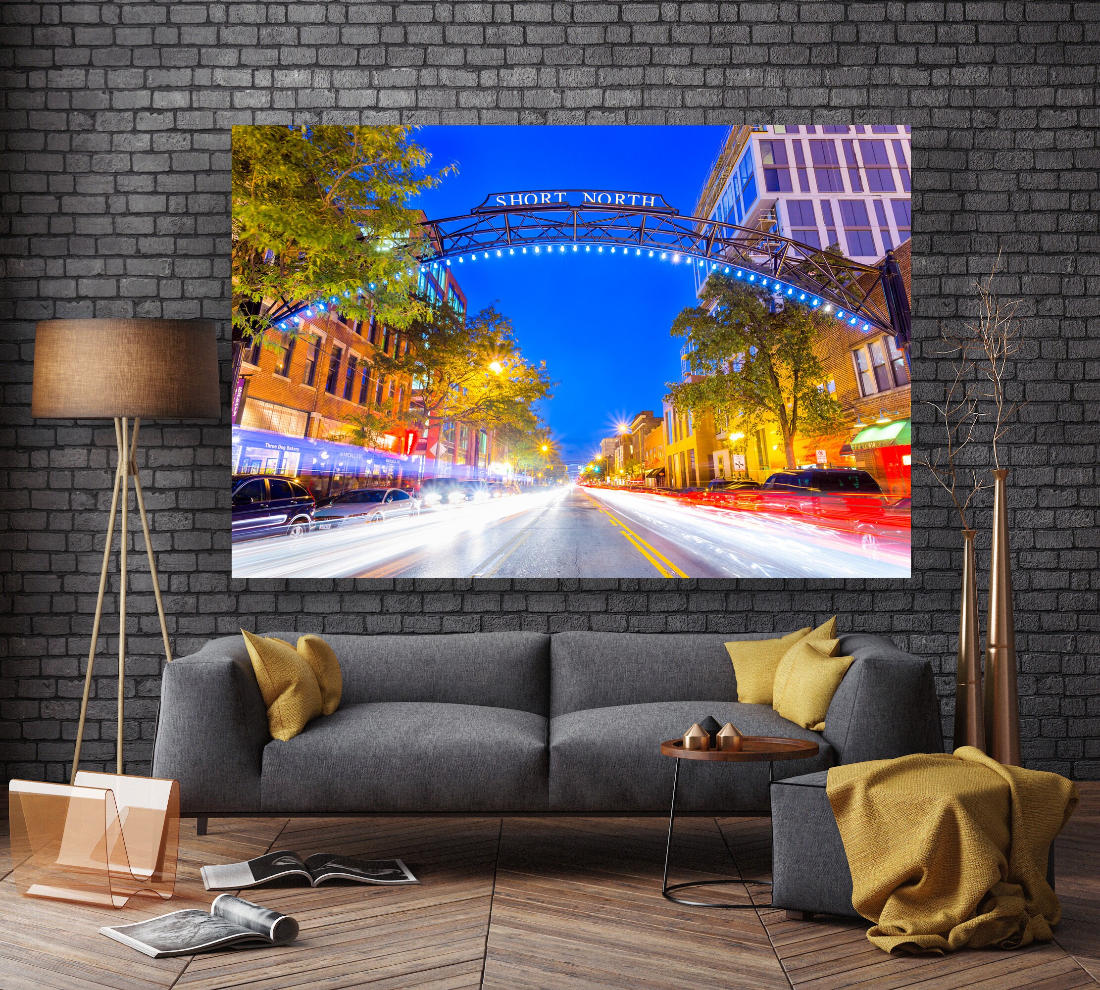 Columbus Ohio Vibrant Short North District at Night Print - Long ...