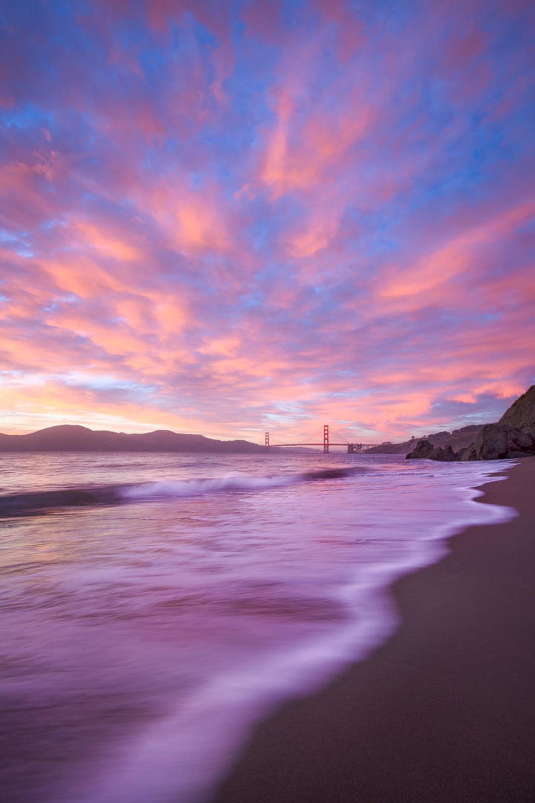 Golden Gate Bridge Sunset Photo: San Francisco Beach Art Print - Etsy