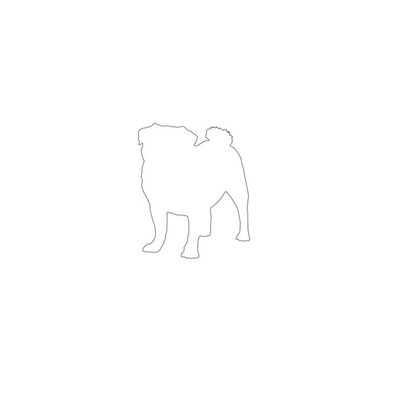 Pug Outline Vector Digital Download Dog SVG Hand Drawn | Etsy UK