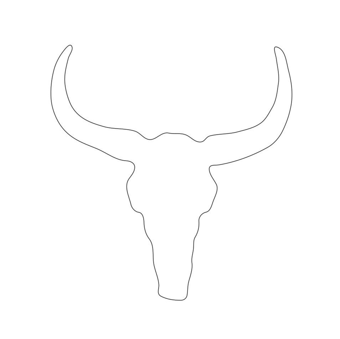 Hand Drawn Cow Skull Line Art Instant Download SVG and PNG - Etsy