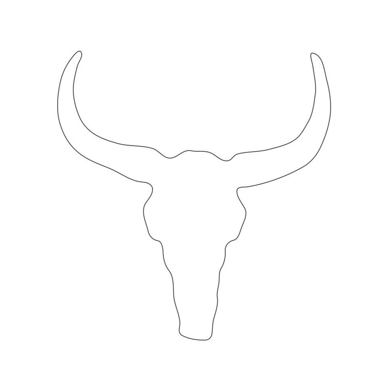 Hand Drawn Cow Skull Line Art Instant Download SVG and PNG - Etsy