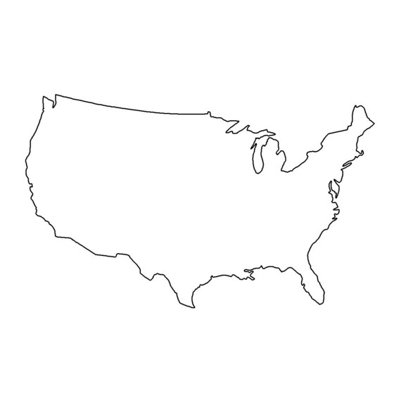 Hand Drawn USA Line Art Instant Download SVG and PNG Files - Etsy