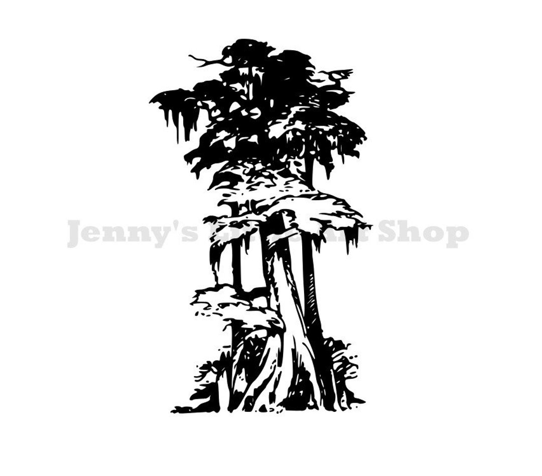 Cypress Tree Swamp Graphic Vector And Png Instant Download Svg And Png Files For Digital