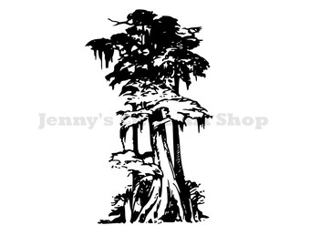 Cypress Tree Swamp Graphic Vector and PNG Instant Download SVG and PNG ...