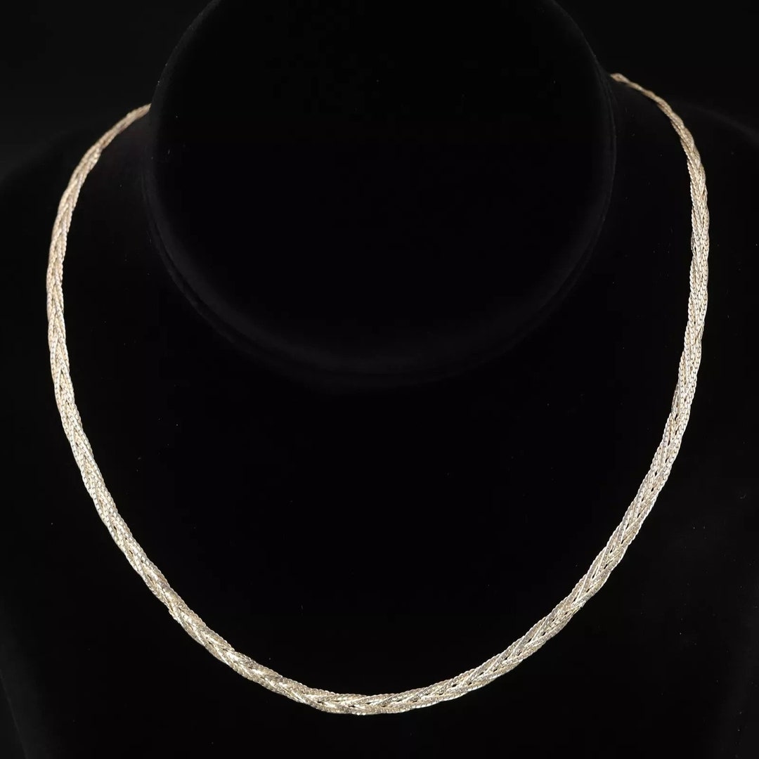 925 Sterling Silver, Braided Snake Chain, 18 Inch Silver Chain ...