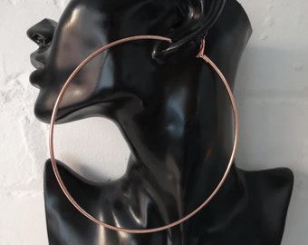 Extra Large Huge Gold Tone Plain Thin Wire Hoop Earrings - Etsy