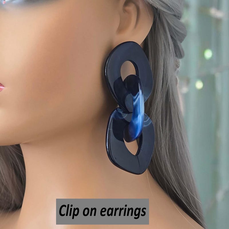 Chain Clip on Earrings - Etsy