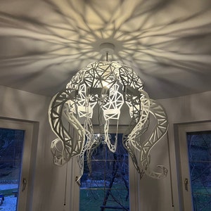 Handcrafted Steel Octopus Ceiling Lamp - Nautical Lighting Fixture for ...