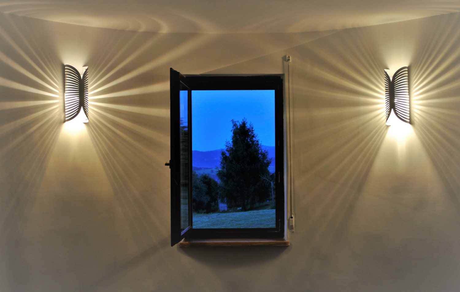 White Wall Lamp WHITE RAYS Made of Steel - Etsy