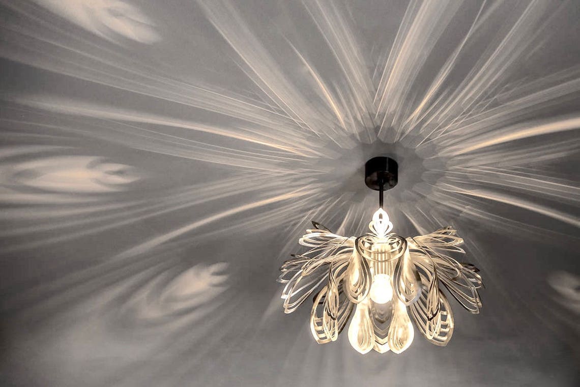 Modern Lamp Unusual Design Ceiling Light STEEL PETALS - Etsy