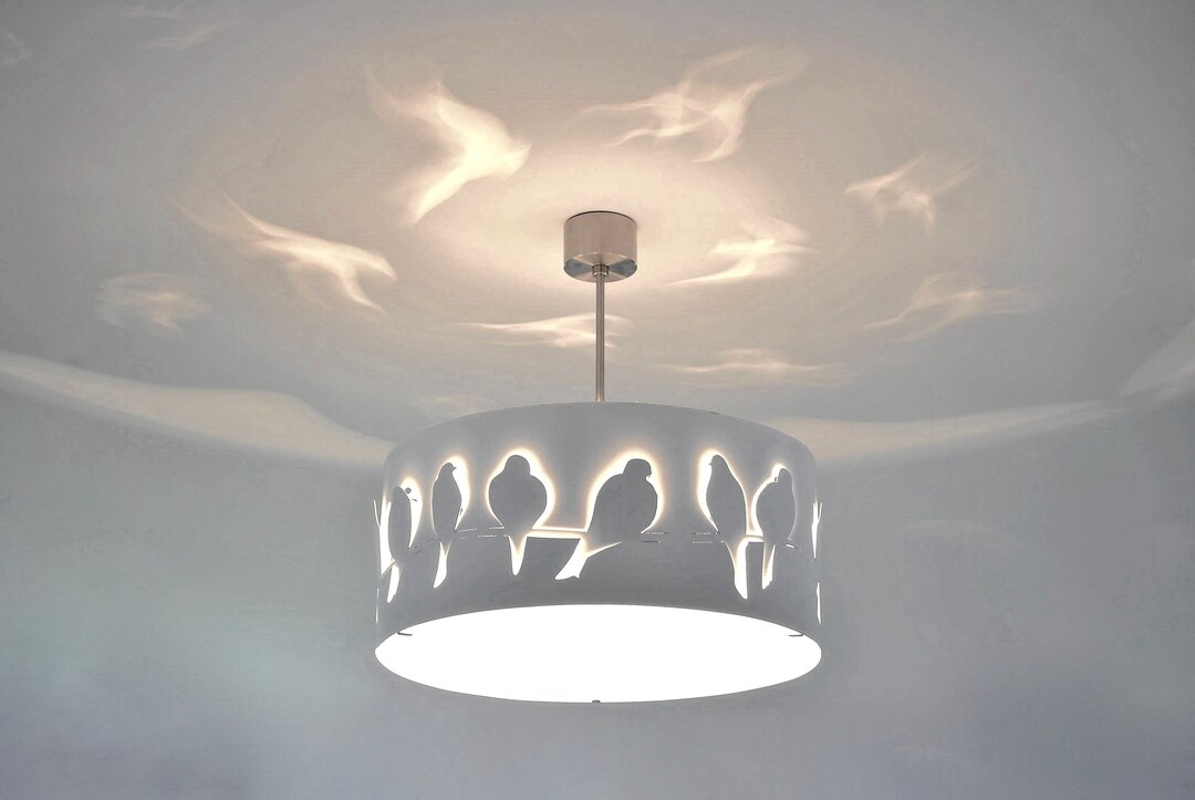 Modern Lamp, Ceiling Light WHITE BIRDS - Etsy