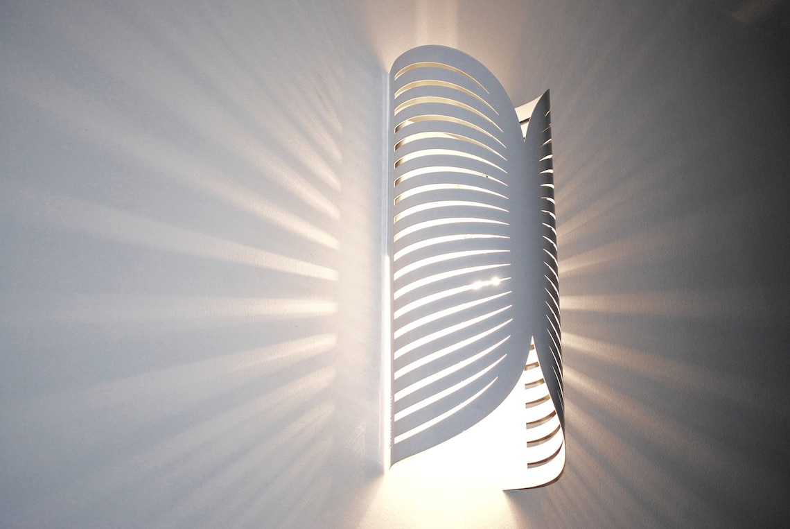White Wall Lamp WHITE RAYS Made of Steel - Etsy