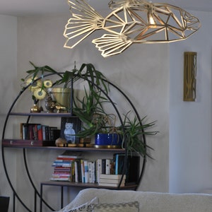 Gold Ceiling Light, Fishmetrics, Unique Design, Stainless Steel, Fish ...