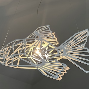 Ceiling Light, Fishmetrics, Unique Design, White Steel, Fish Light ...
