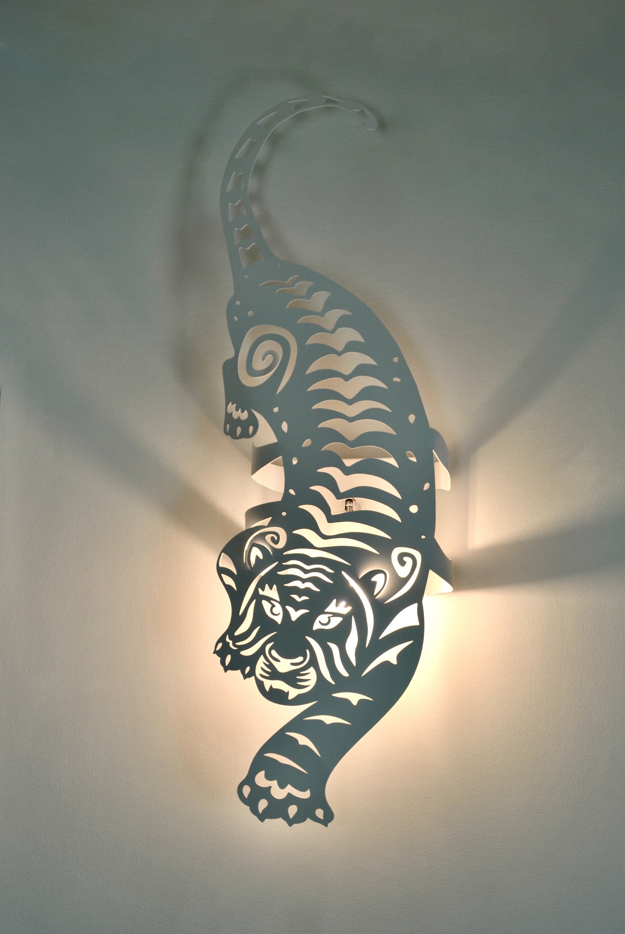 Wall Lamp WHITE TIGER, Steel Sconce, Animal Wall Ligh, Unique Lamp - Etsy
