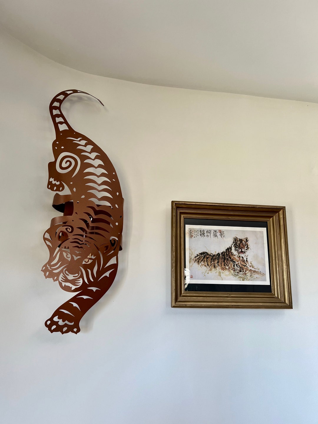 Wall Lamp COPPER TIGER, Steel Sconce, Animal Wall Ligh, Unique Lamp ...