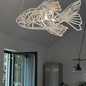 Ceiling Light, Fishmetrics, Unique Design, White Steel, Fish Light ...