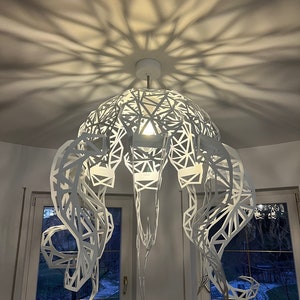 Handcrafted Steel Octopus Ceiling Lamp - Nautical Lighting Fixture for ...