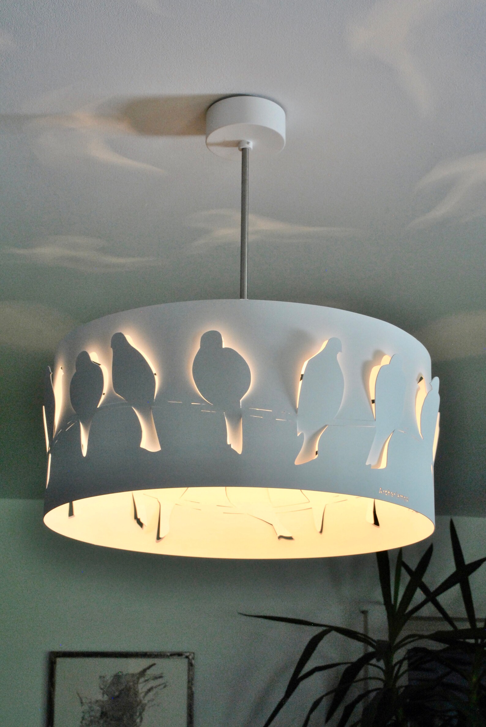 Modern Lamp, Ceiling Light WHITE BIRDS - Etsy Canada