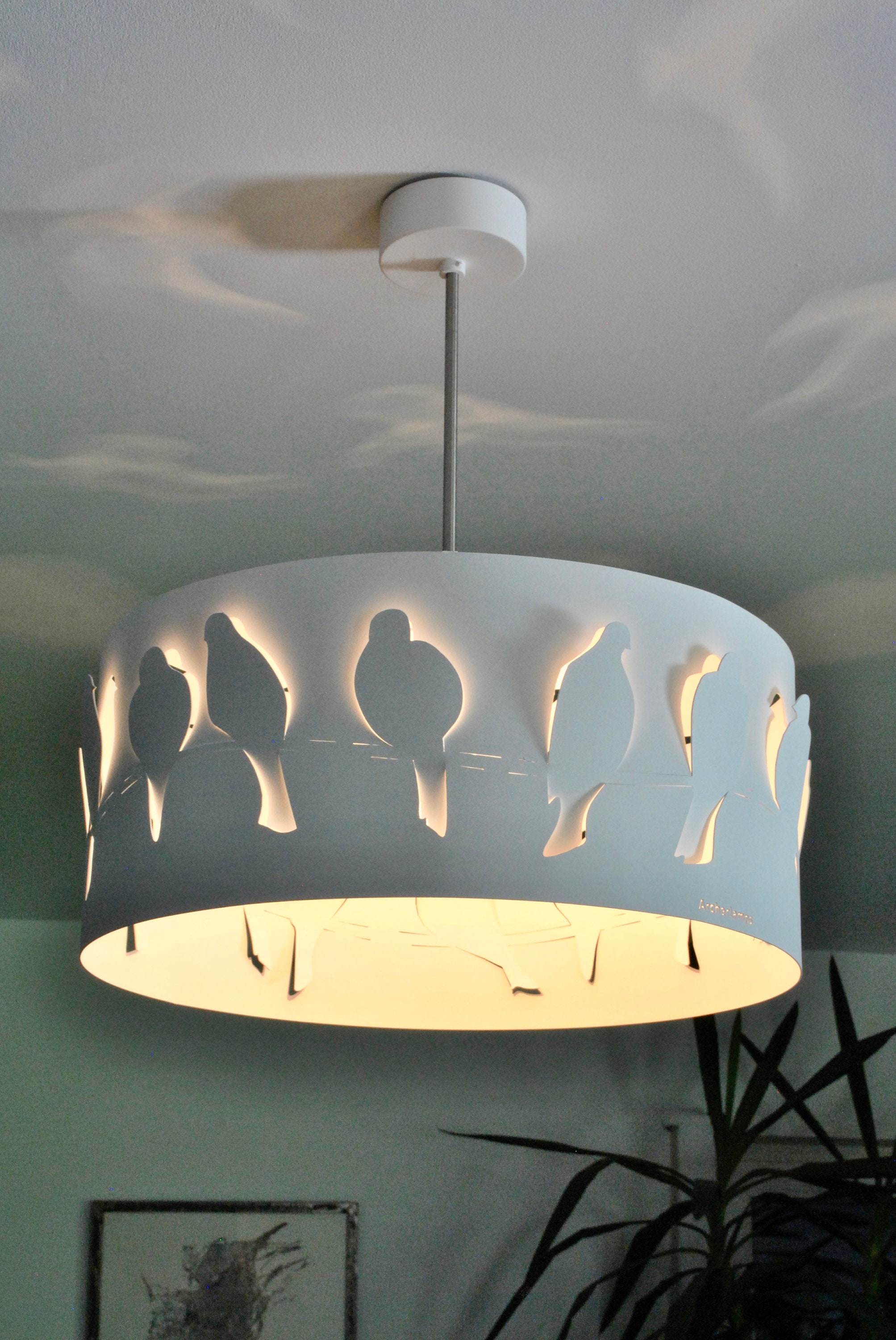 Modern Lamp, Ceiling Light WHITE BIRDS - Etsy Canada