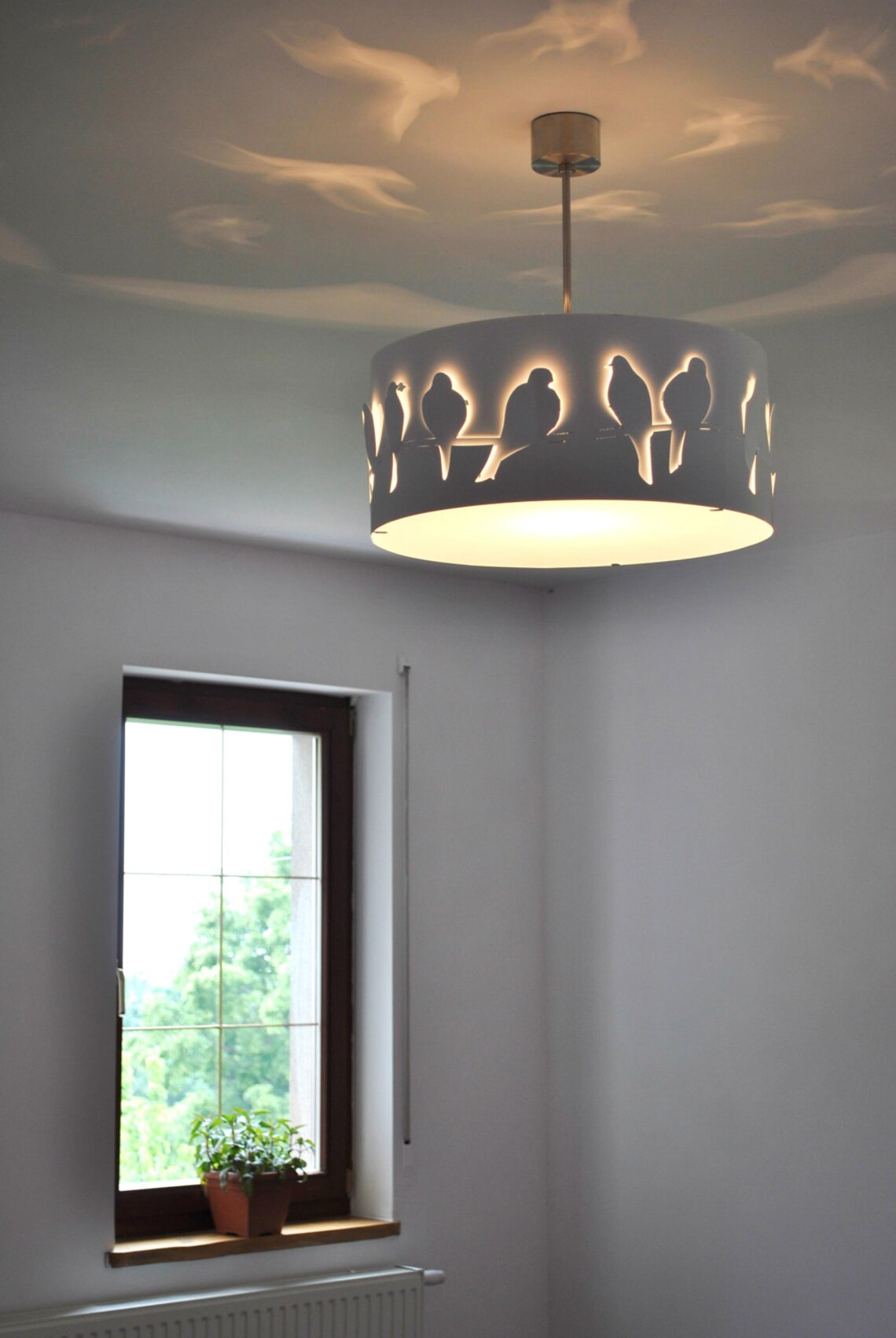 Modern Lamp, Ceiling Light WHITE BIRDS - Etsy Canada