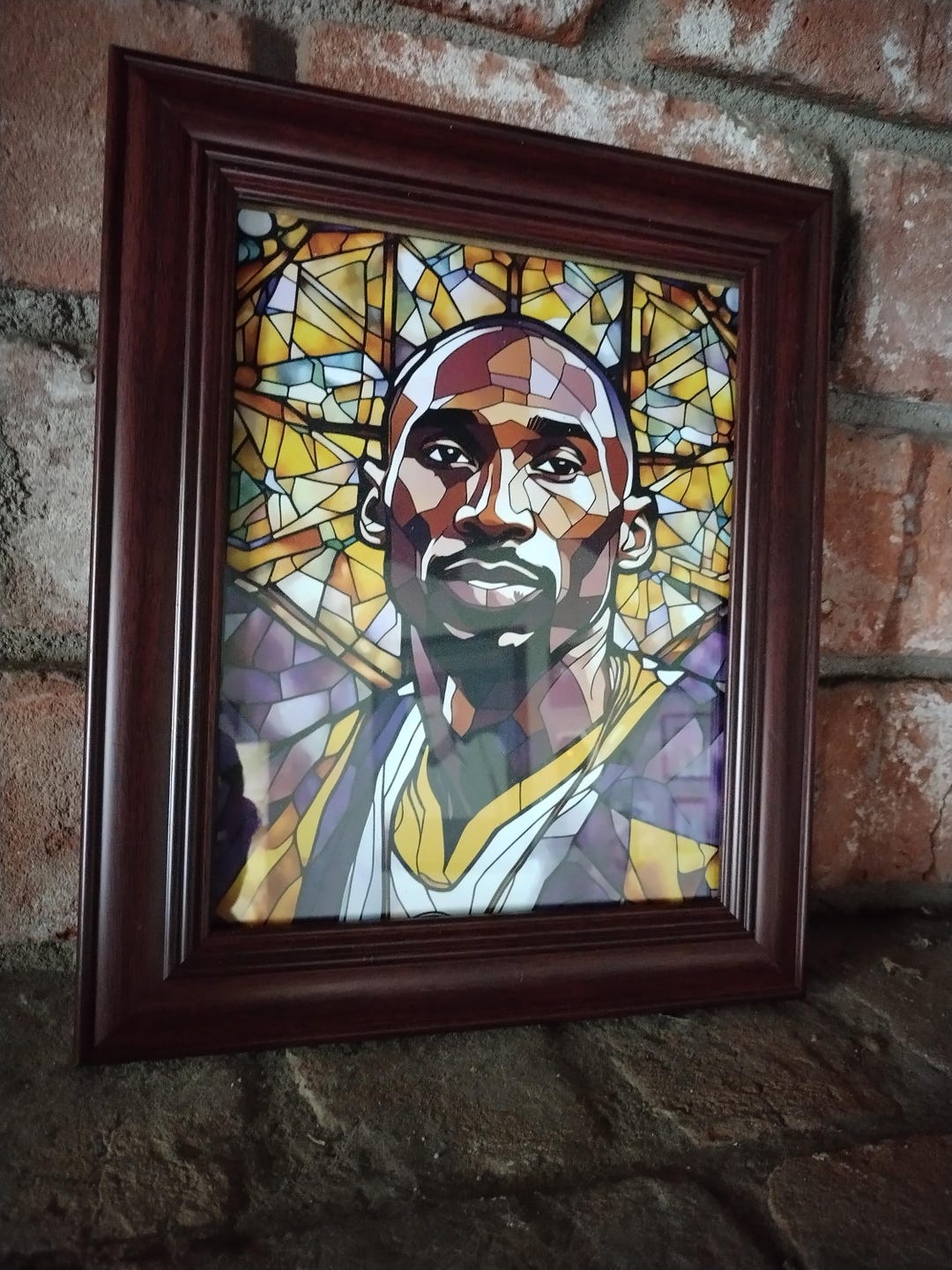 Kobe Bryant Stained Glass Style Framed Art Print by Neon Nicho - Etsy