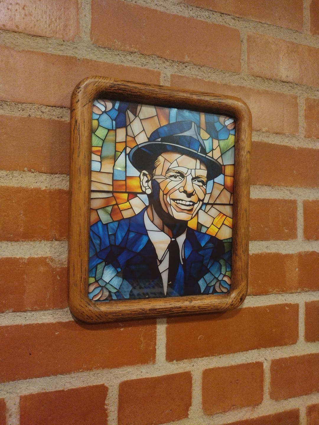 Frank Sinatra Stained Glass Style Framed Art Print by Neon Nicho - Etsy