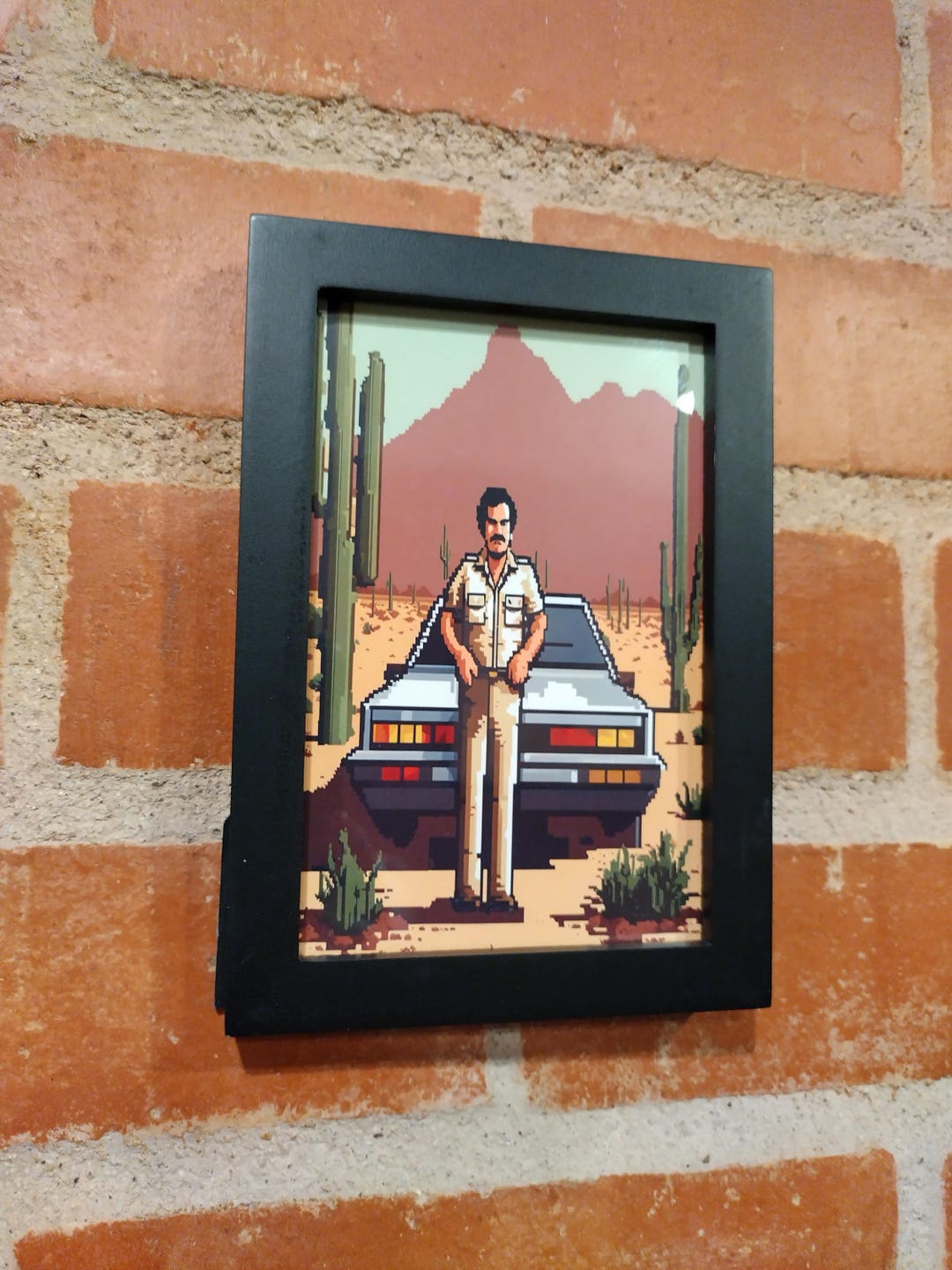 8 Bit Pablo Escobar Framed Mini Art Print Lo-fi Pixel Art by Neon Nicho ...