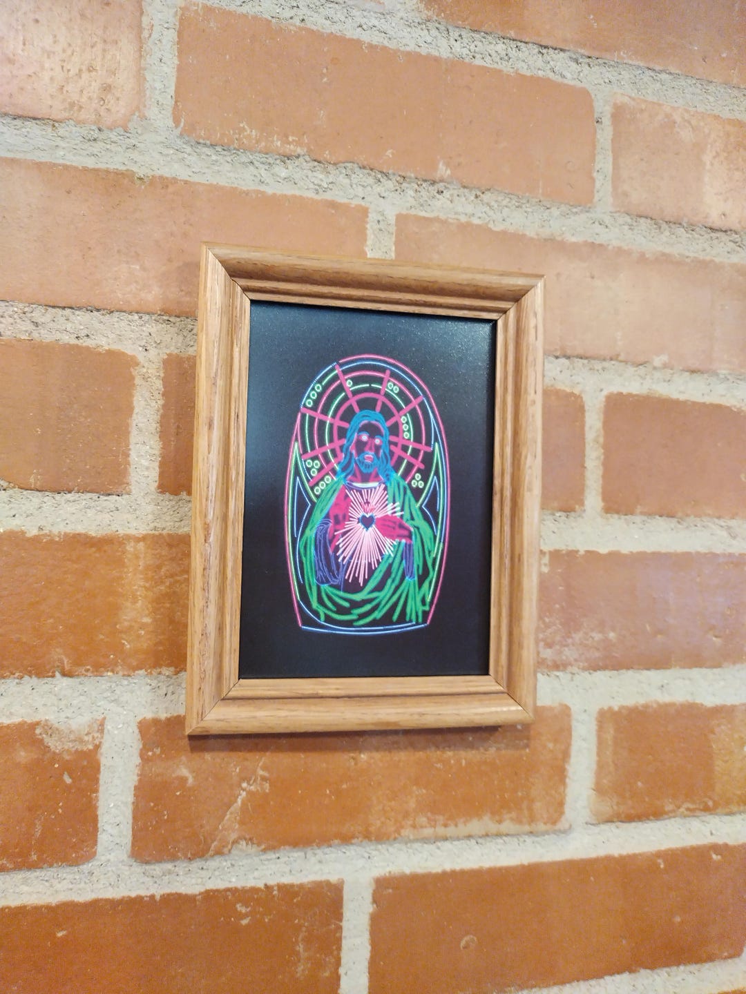 Neon Jesus Christ Futuristic Cyberpunk Vaporwave Framed Art Print by ...
