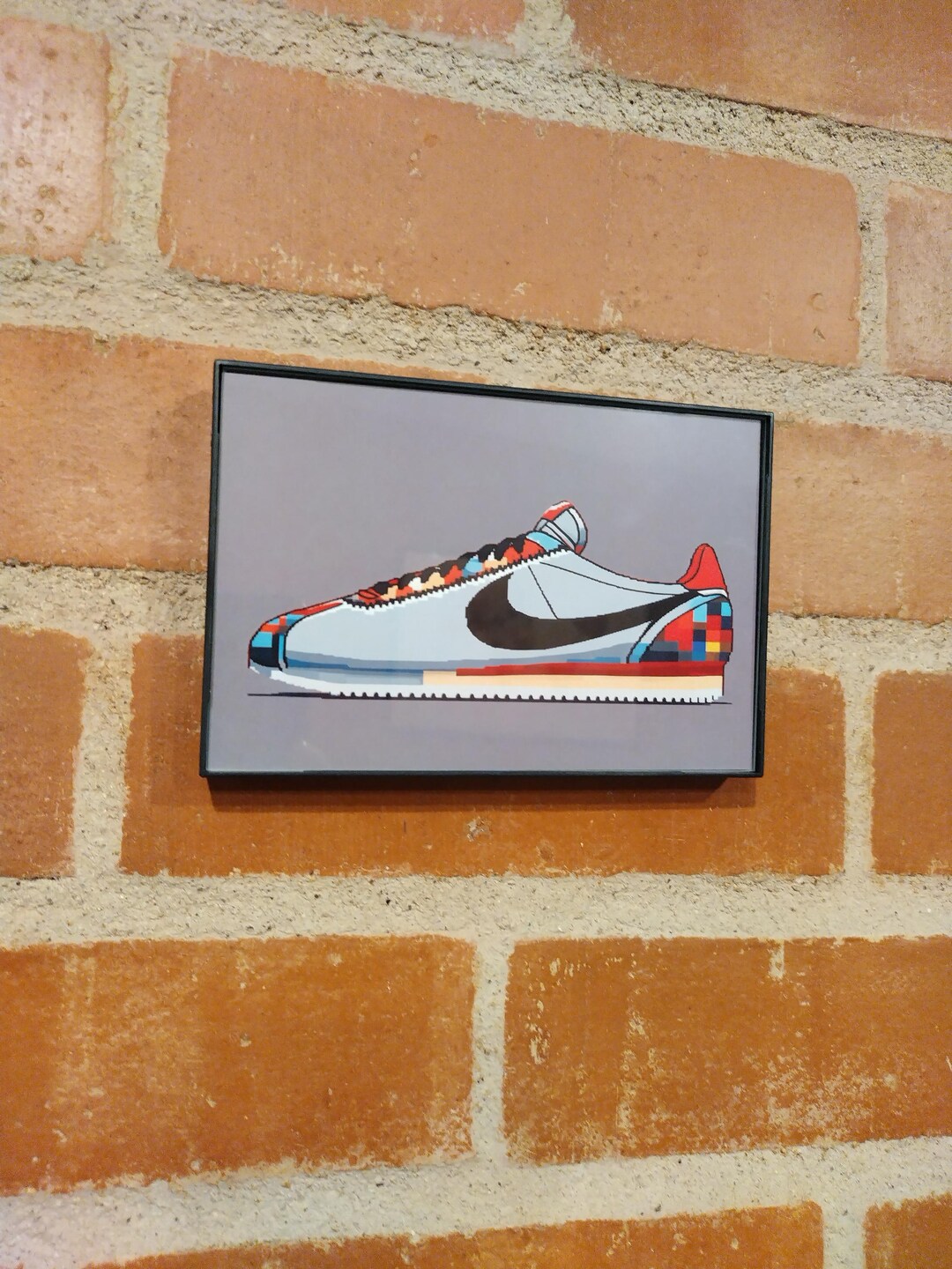8 Bit Nike Cortez Framed Mini Art Print Lo-fi Pixel Art by Neon Nicho ...