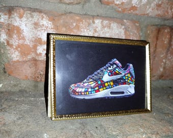 Nike Air Max Stained Glass Style Framed Art Print by Neon Nicho - Etsy