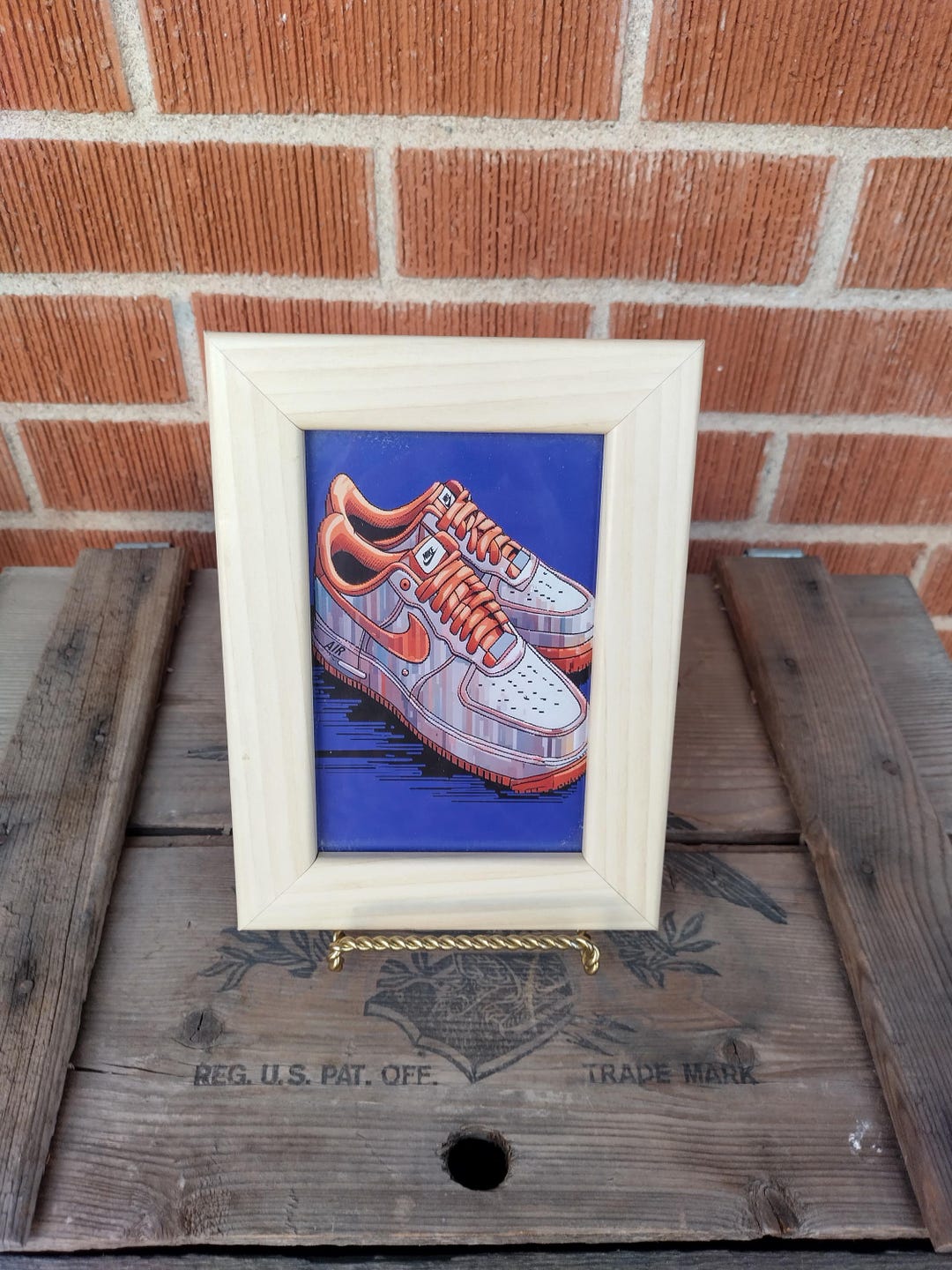8 Bit Nike Air Force 1 Framed Mini Art Print Lo-fi Pixel Art by Neon ...