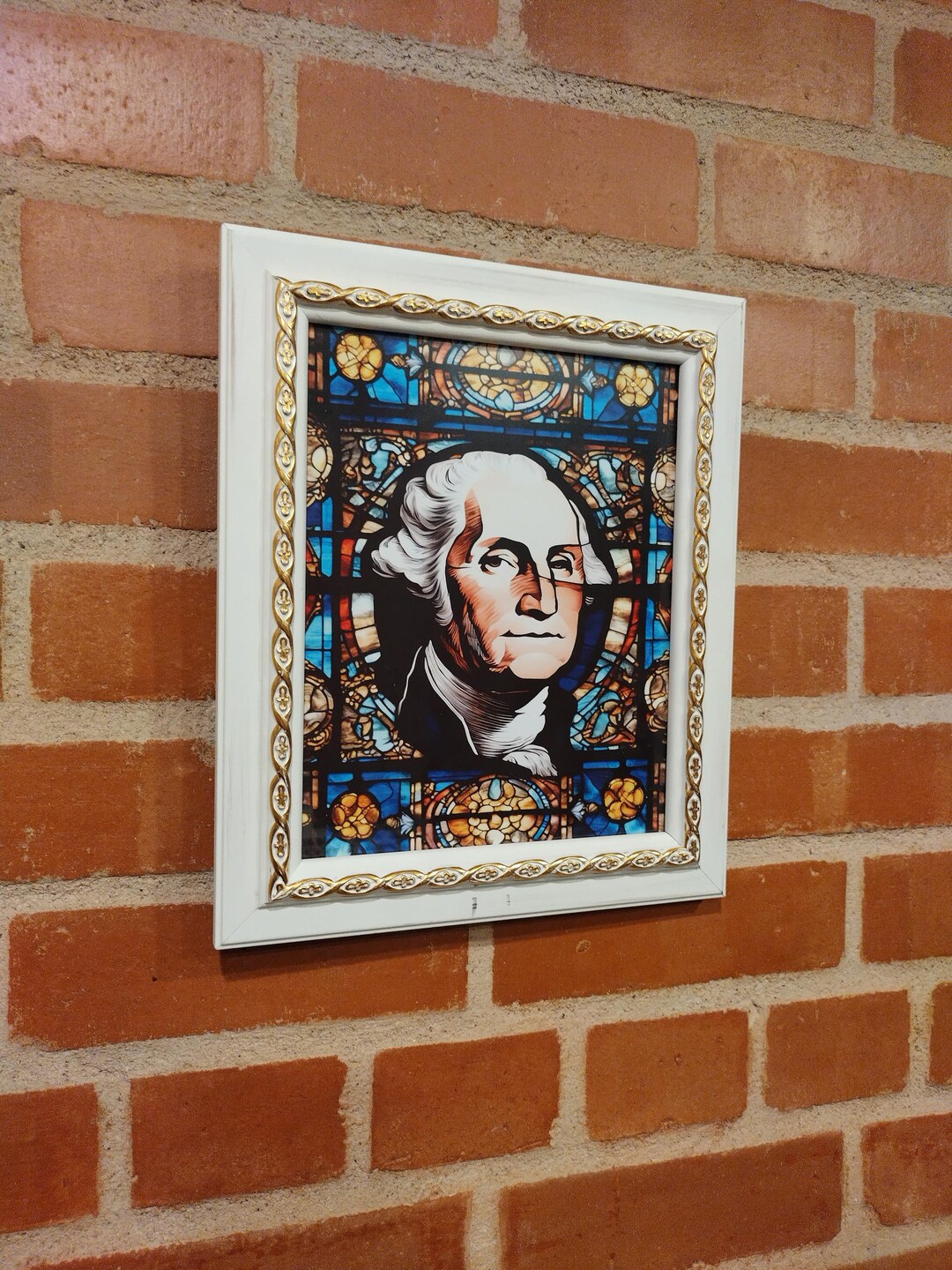 George Washington Stained Glass Style Framed Art Print by Neon Nicho - Etsy
