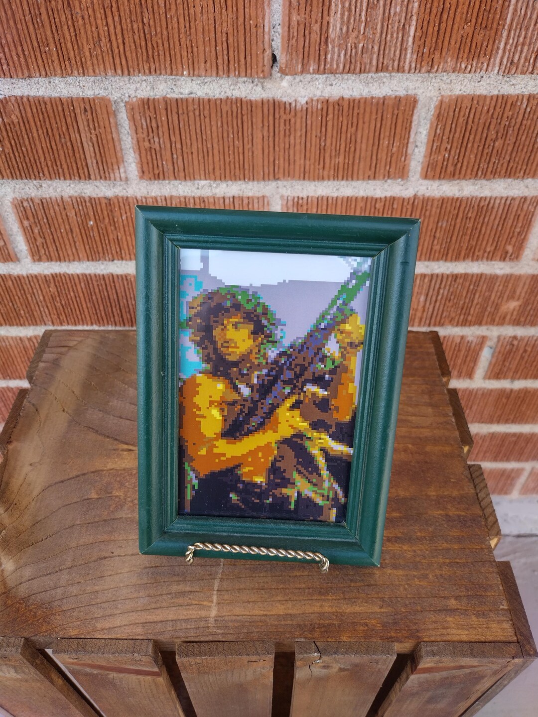 8 Bit John Rambo Framed Mini Art Print Lo-fi Pixel Art - Etsy