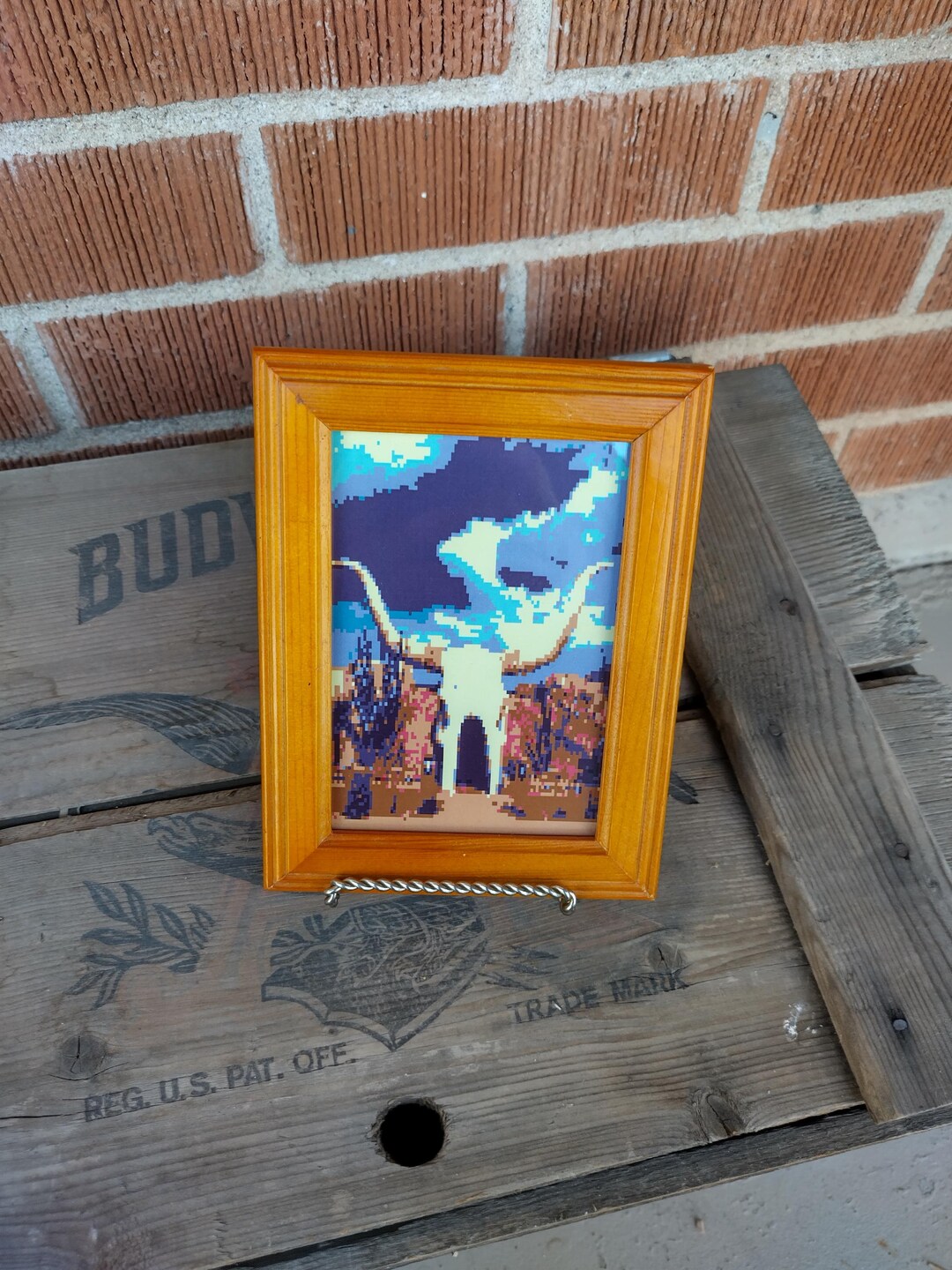 8 Bit Longhorn Steakhouse Amado Arizona Framed Mini Art Print Lo-fi ...