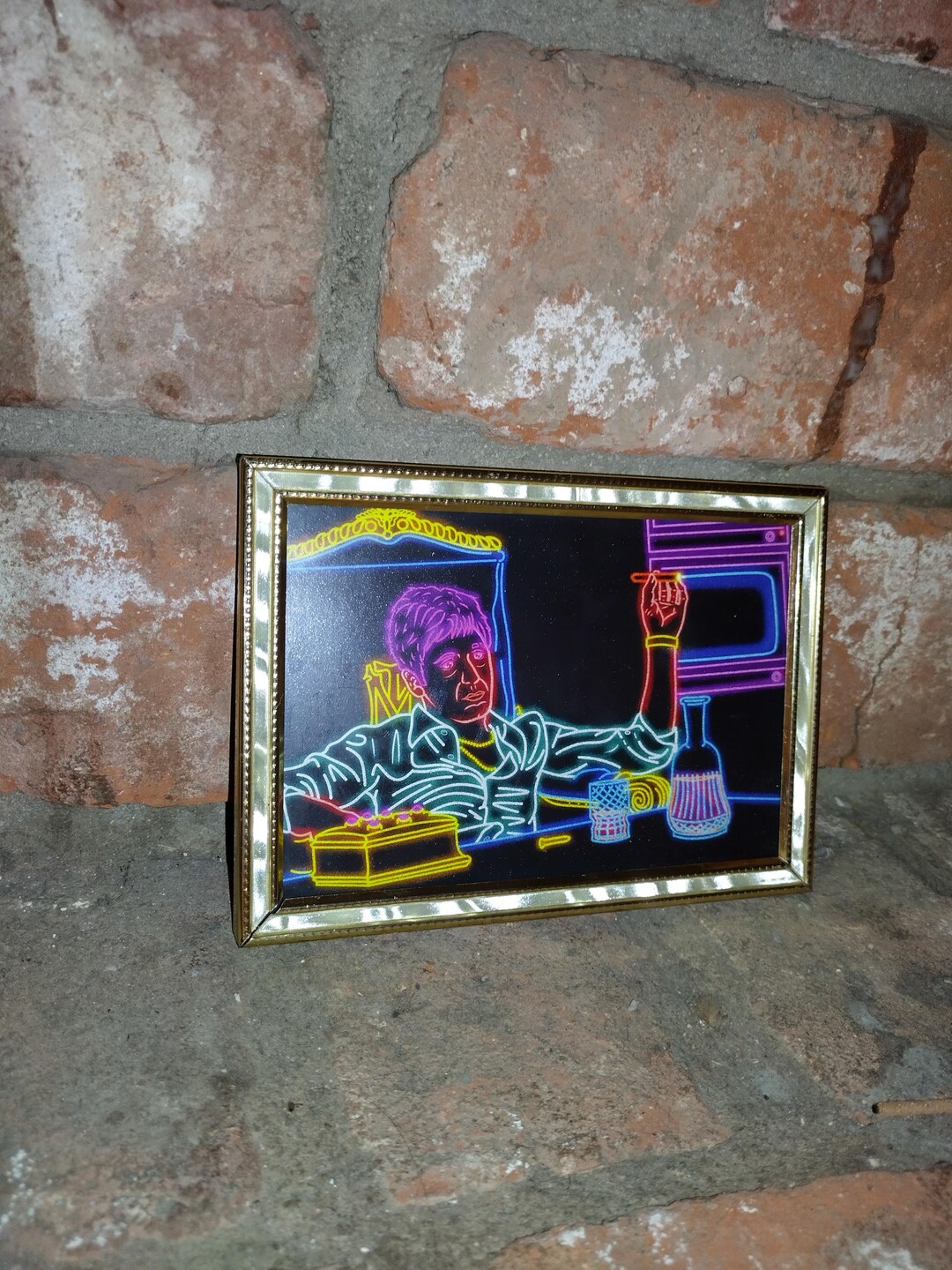 Neon Scarface Tony Montana Framed Art Print by Neon Nicho - Etsy