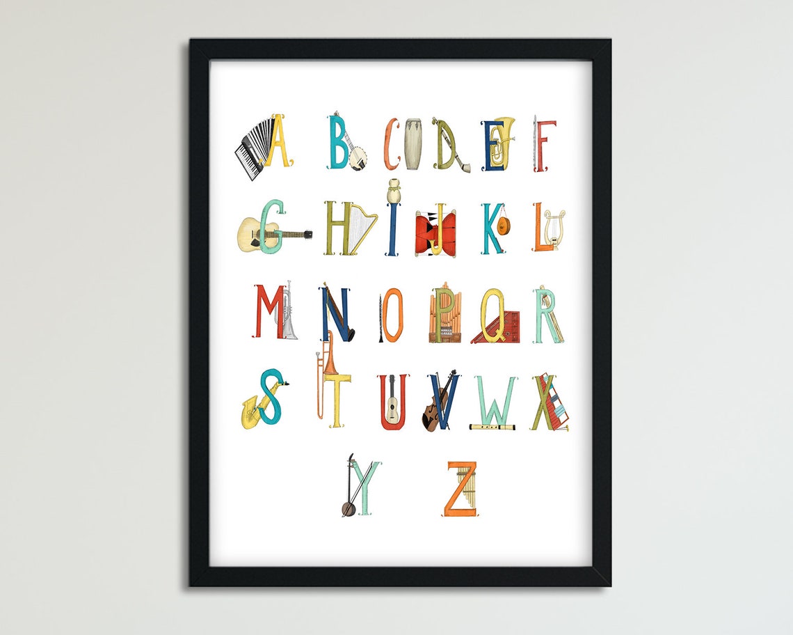 Alphabet Poster ABC Wall Art Elementary Teacher Gift Music - Etsy