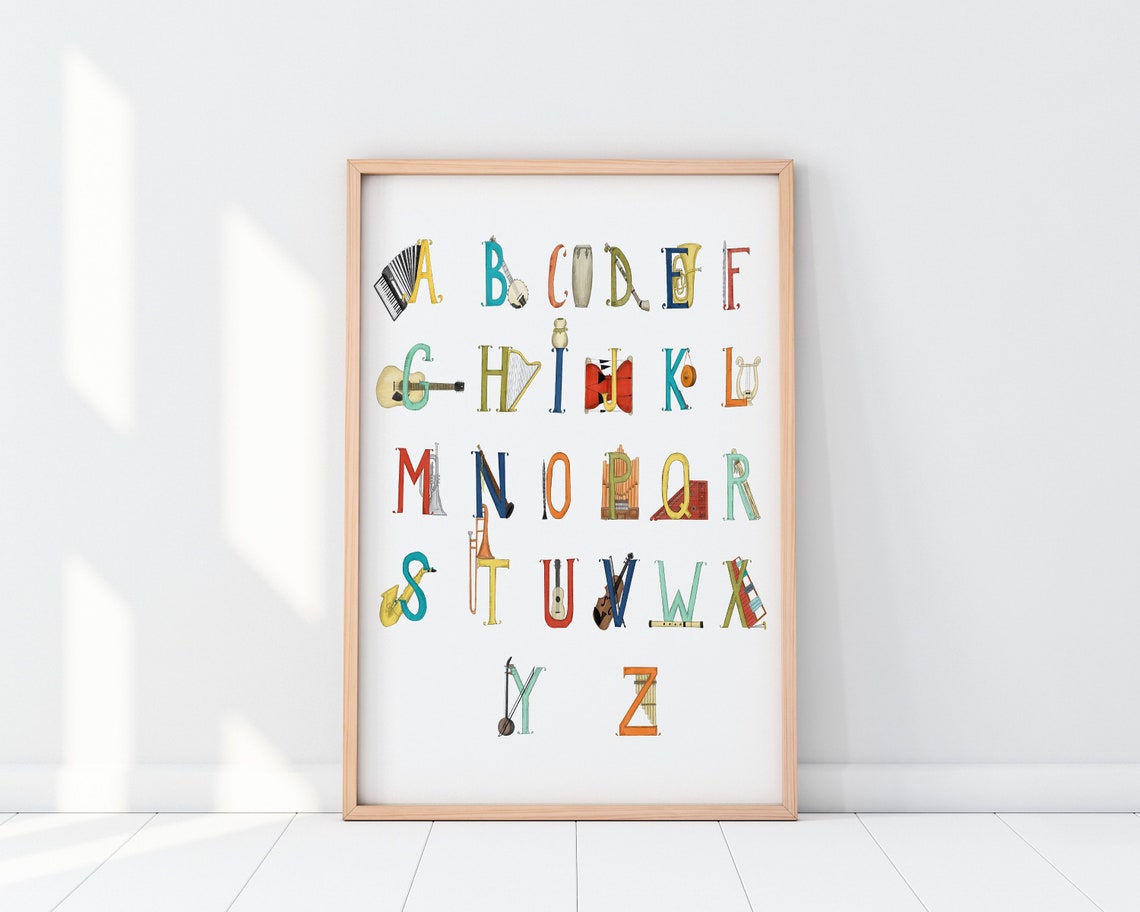 Alphabet Poster ABC Wall Art Elementary Teacher Gift Music - Etsy