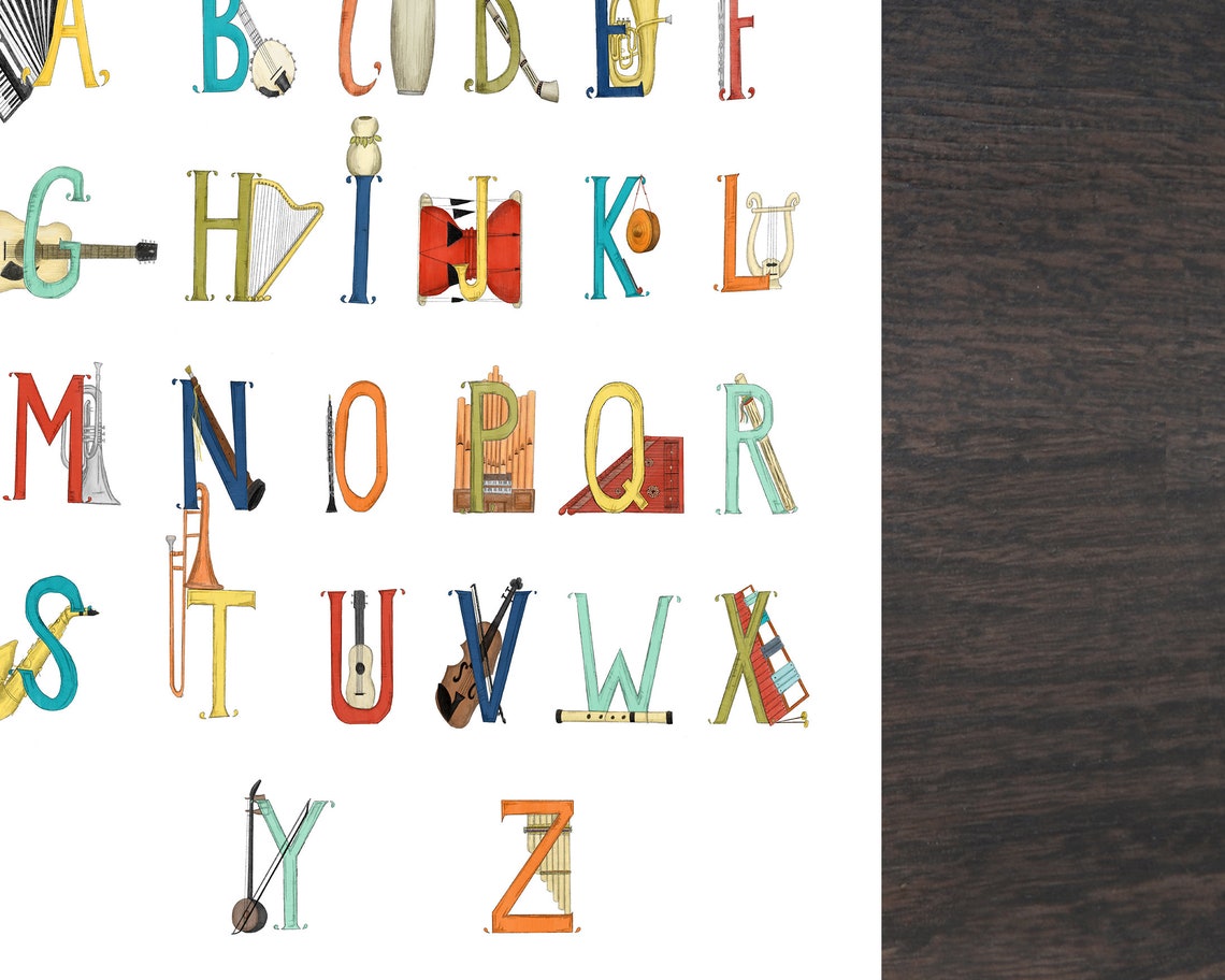 Alphabet Poster ABC Wall Art Elementary Teacher Gift Music - Etsy