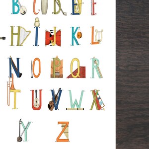 Alphabet Poster, ABC Wall Art, Elementary Teacher Gift, Music Nursery ...