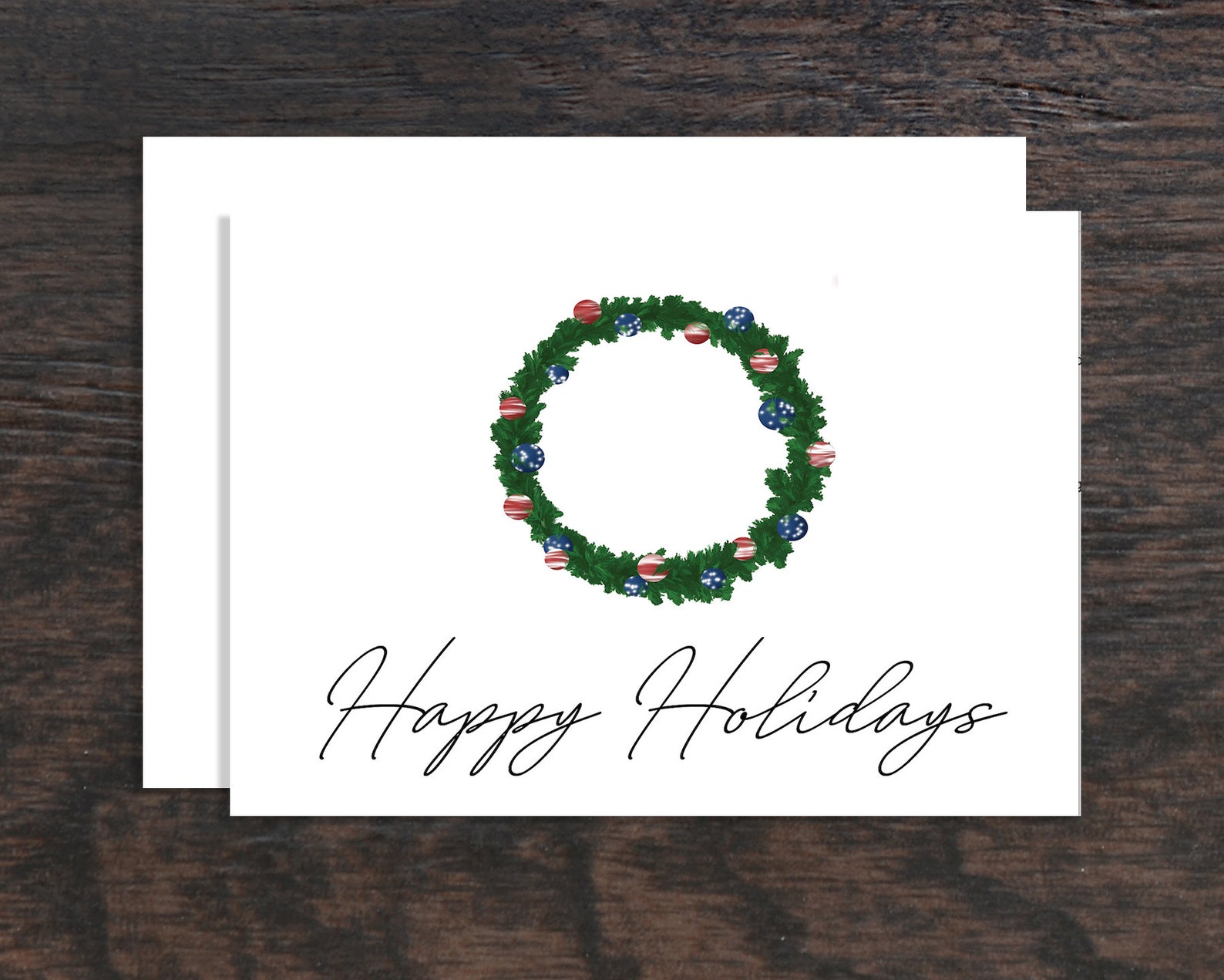 Military Christmas Card Patriotic Holiday Card Red White and - Etsy